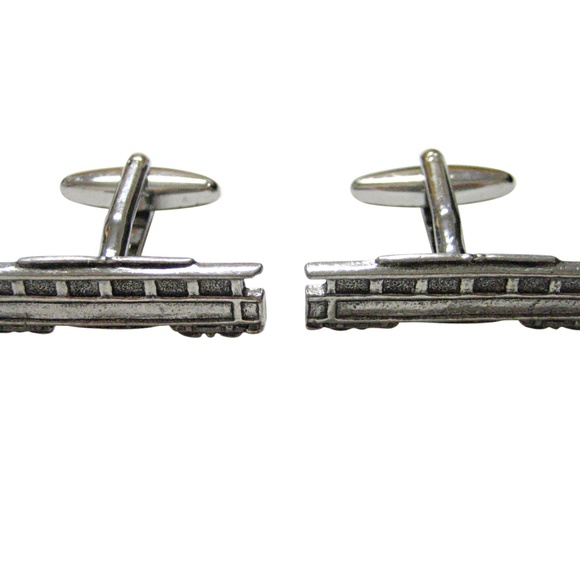 Kiola Designs | Accessories | Silver Toned Textured Tram Car Cufflinks ...